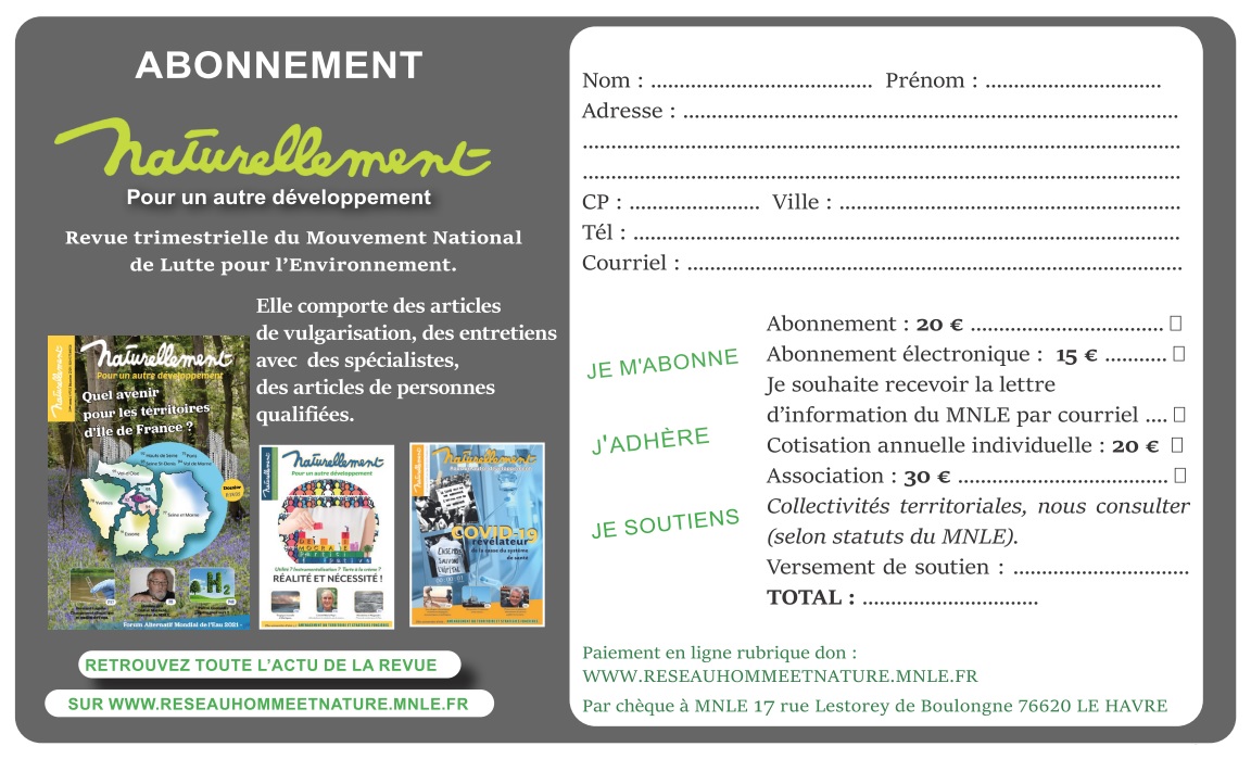 Adhérer au MNLE | MNLE - Mouvement National de Lutte pour l'Environnement